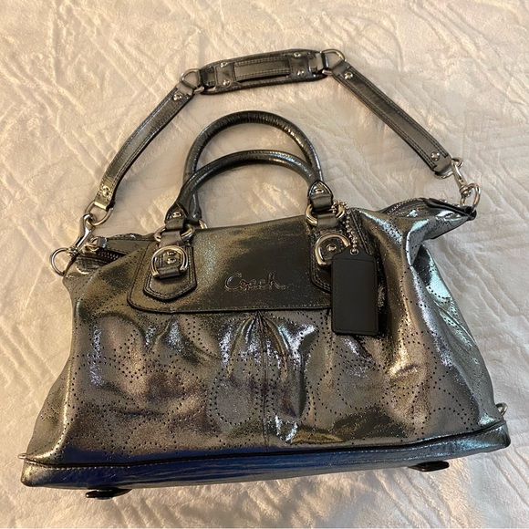 Coach | Bags | Coach Silver Metallic Purse | Poshmark